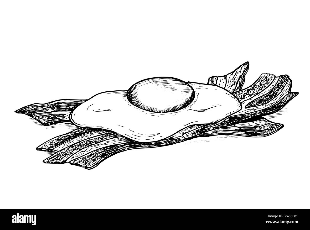 Drawing of bacon and eggs - hand sketch of food Stock Vector Image ...