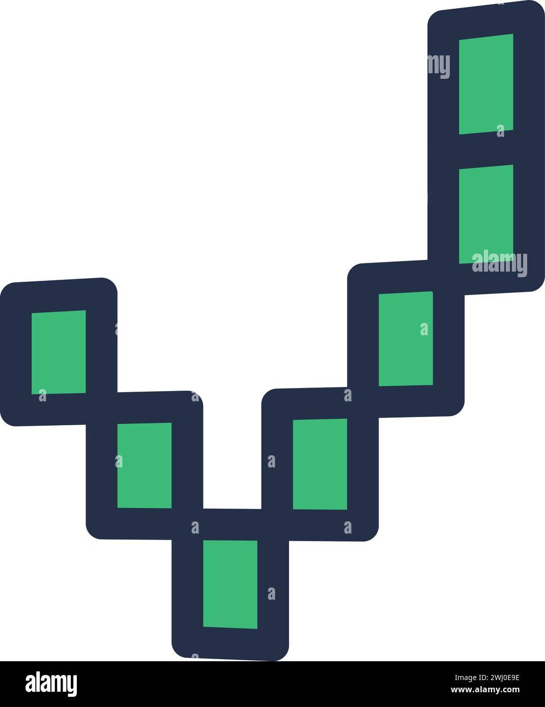 Pixelated correct vote mark. Green pixel check mark, abstract techno ...