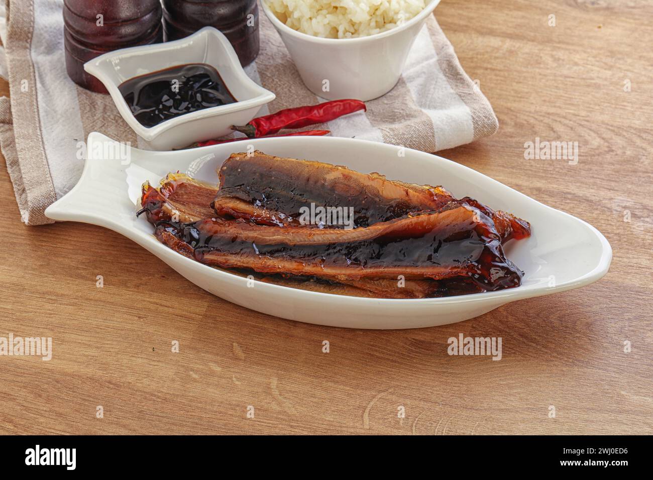 Roasted eel fish in unagi sause Stock Photo - Alamy