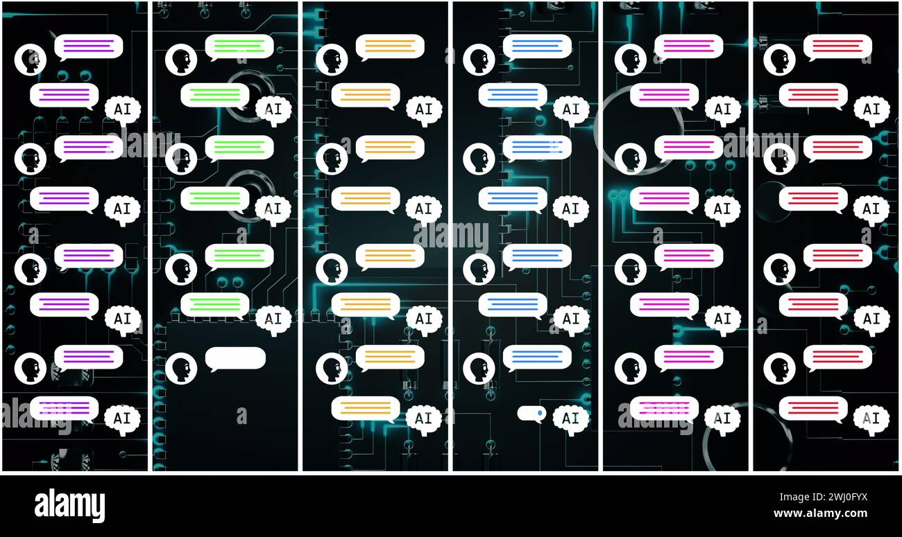Image Of Ai Text Icons And Data Processing Over Circuit Board Global Artificial Intelligence