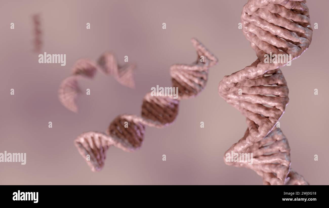 3d rendering of DNA, short for deoxyribonucleic acid, is the molecule ...