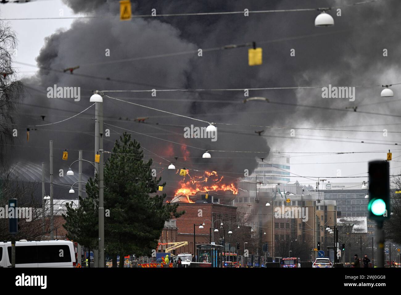 Smoke rises after a fire broke out at the Liseberg amusement park's new ...