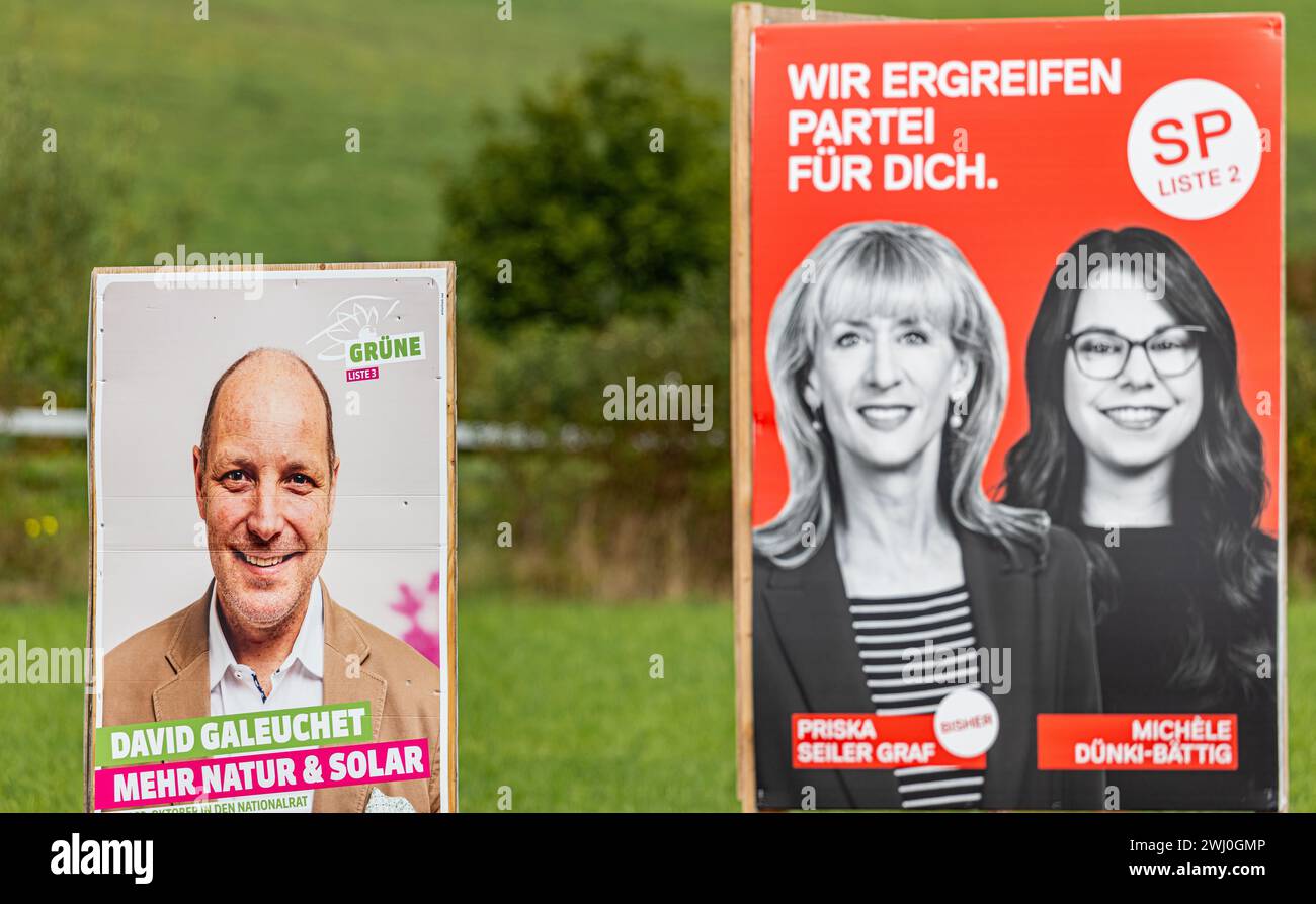 Wahlkmapfplakate für die eidgenössichen Wahlen der SP Schweiz, sowie ...