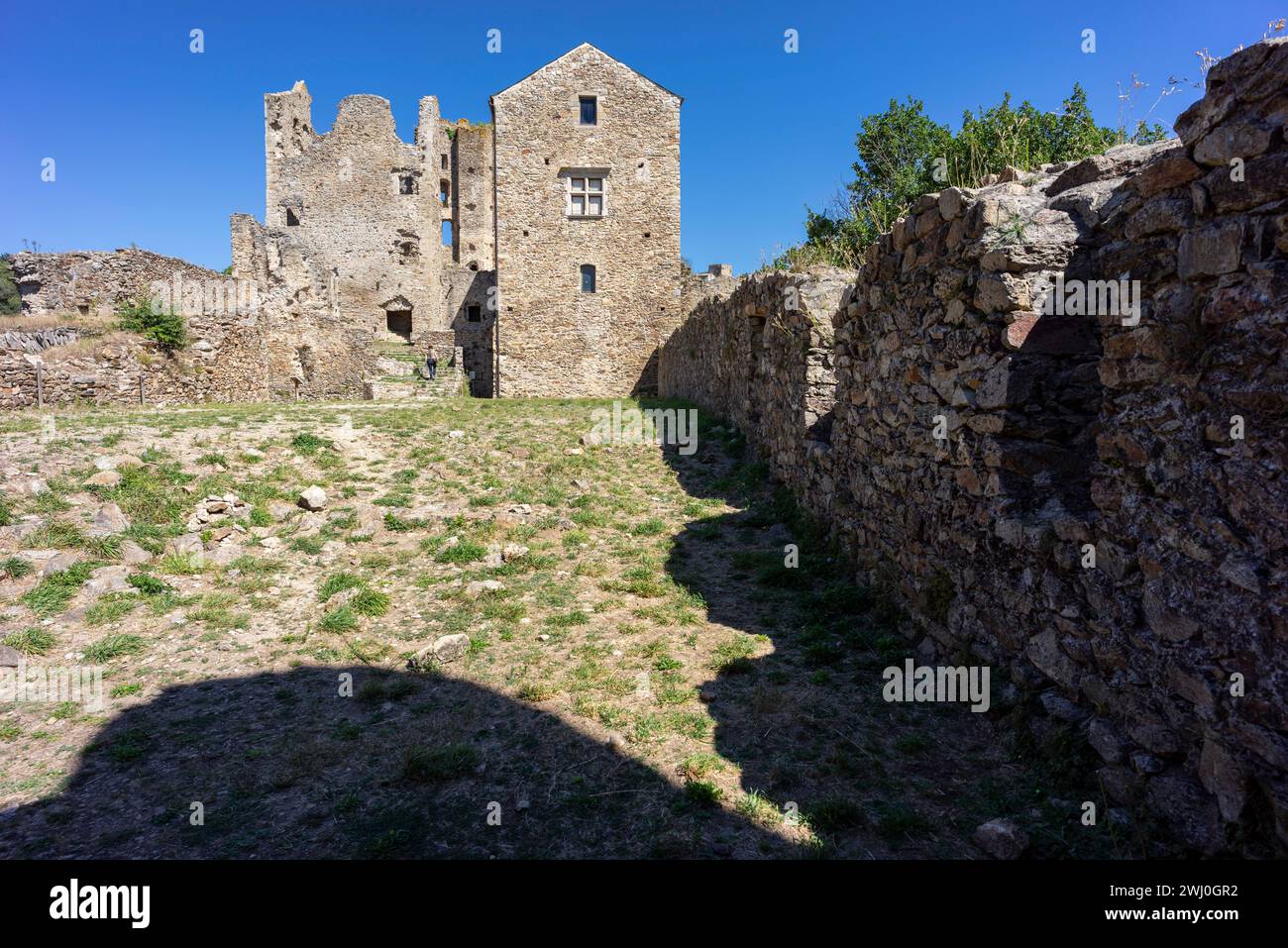 Cathar castle of Saissac Stock Photo - Alamy