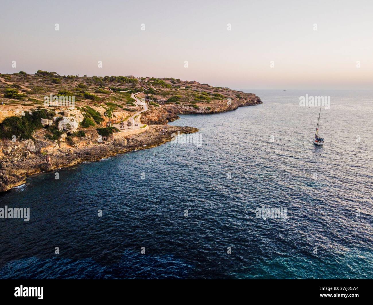 Sailing yacht off the coast Stock Photo - Alamy