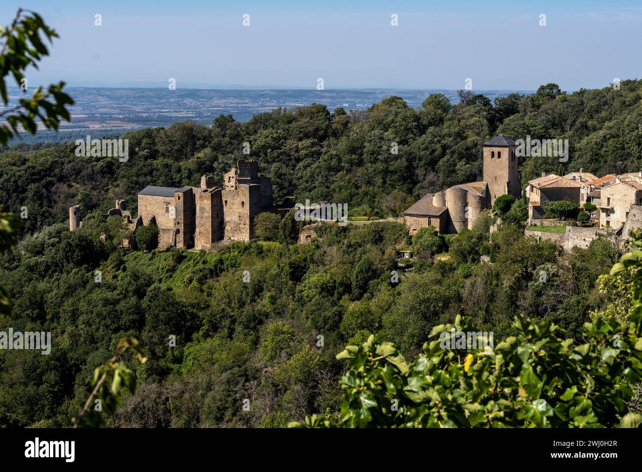 Cathar castle of Saissac Stock Photo - Alamy