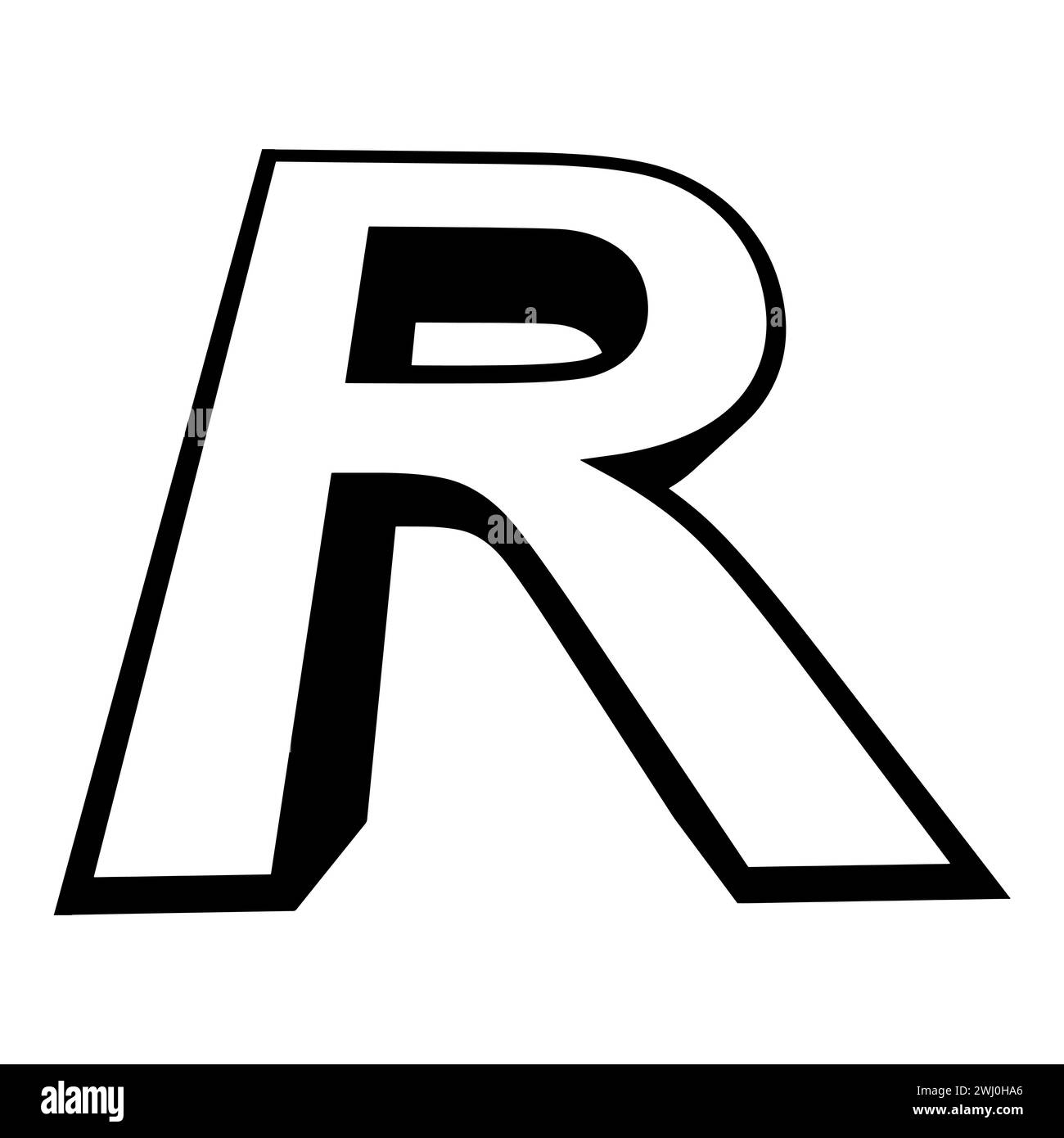 Logo letter r tall slender font letter r perspective height Stock ...