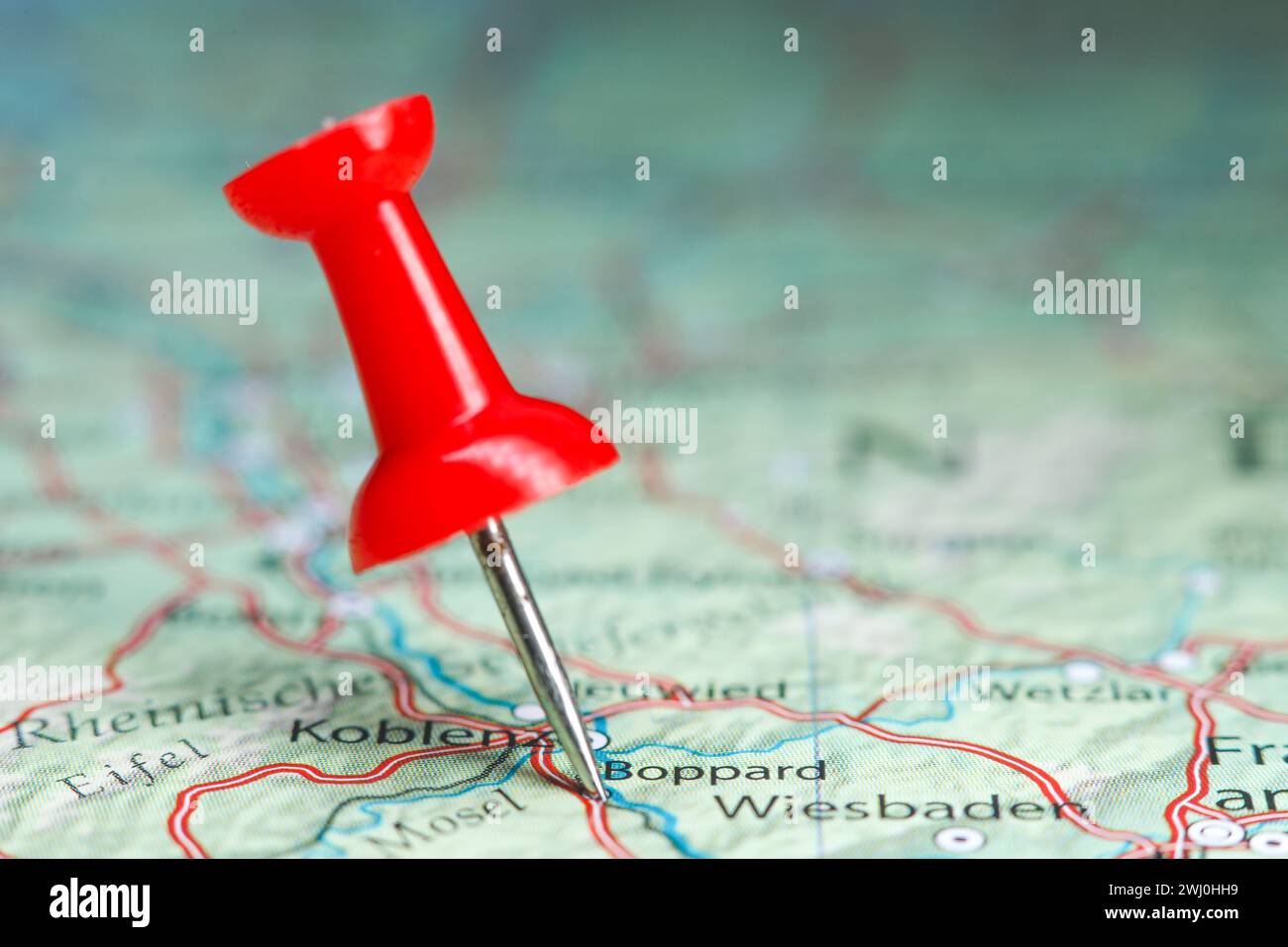 Boppard pin on map of Germany Stock Photo - Alamy