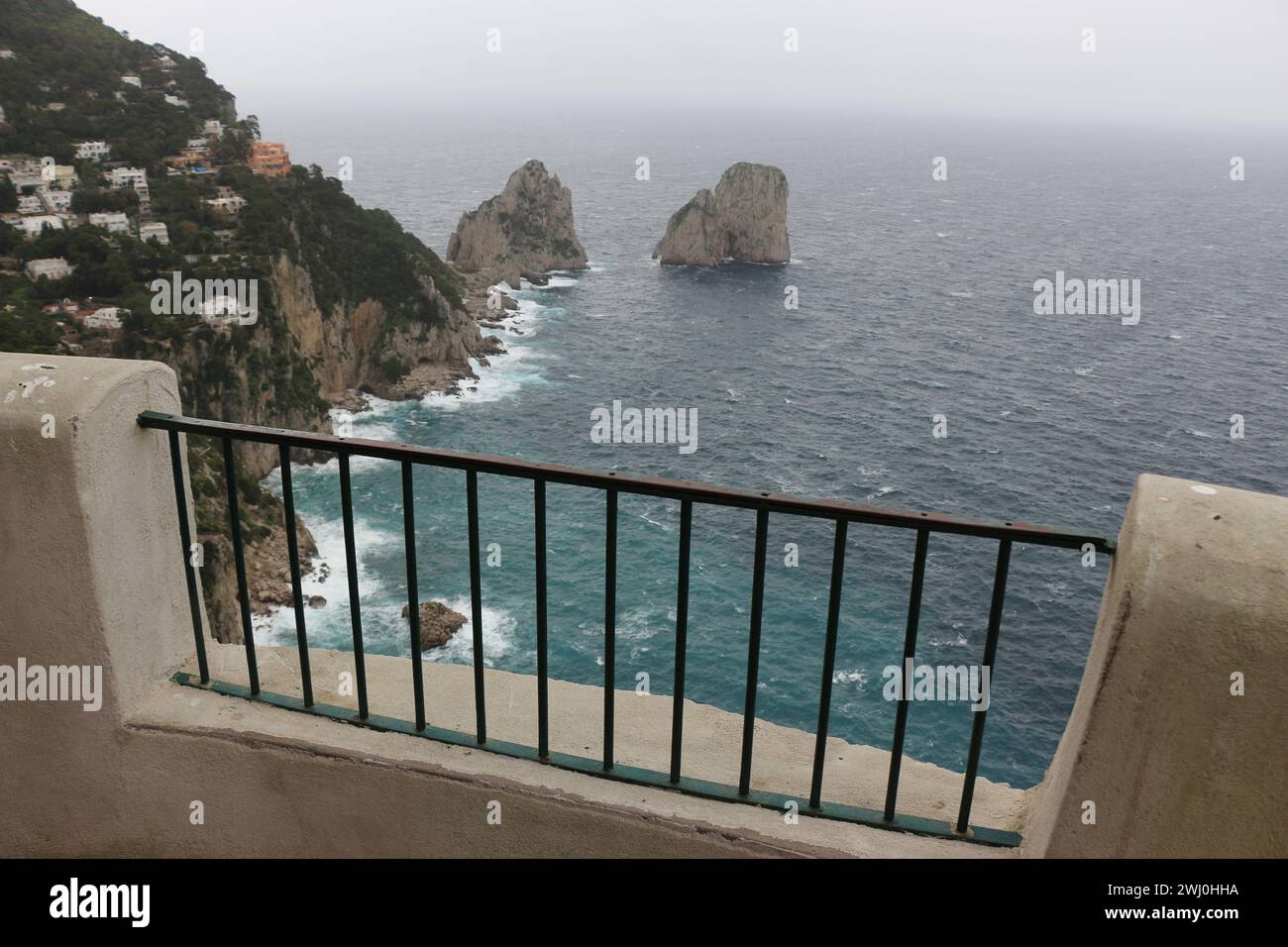 Bad weather: storm and rough sea in isle of Capri, Italy Stock Photo ...