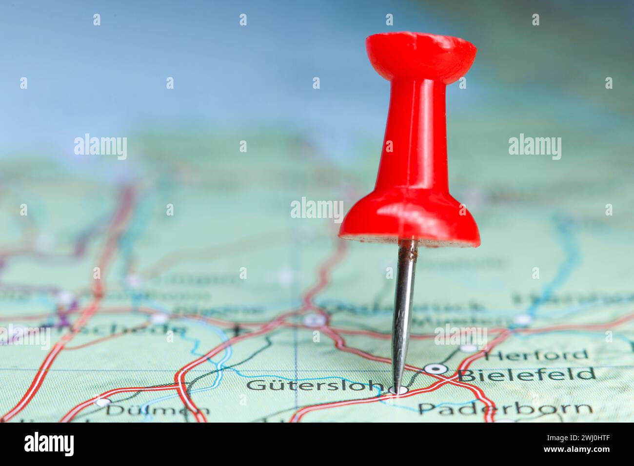 Gutersloh, Germany pin on map Stock Photo - Alamy