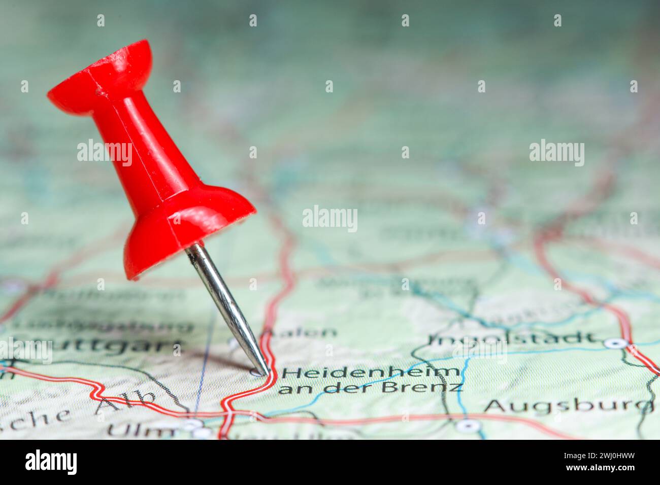 Heidenheim an der Brenz pin on map of Germany Stock Photo - Alamy