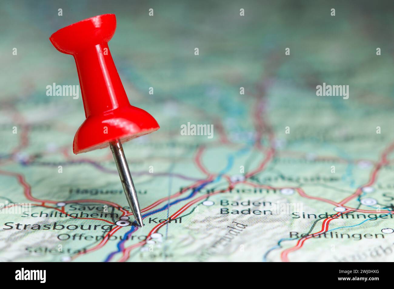 Kehl pin on map of Germany Stock Photo - Alamy