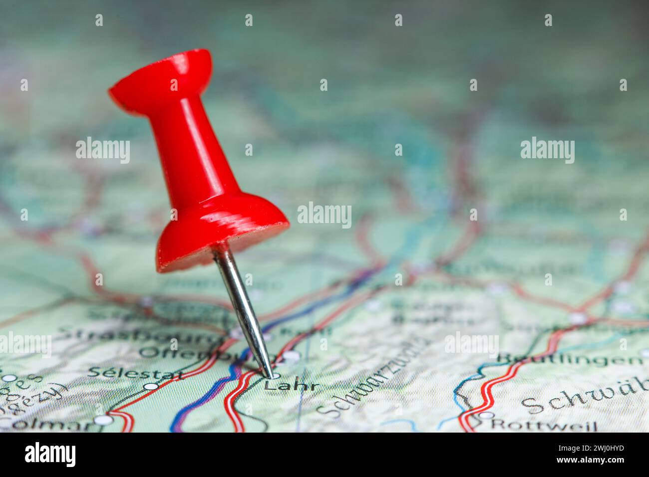Lahr pin on map of Germany Stock Photo - Alamy