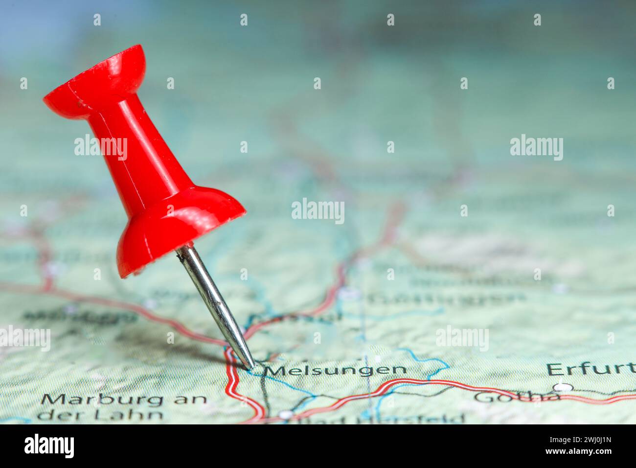 Melsungen, Germany pin on map Stock Photo - Alamy