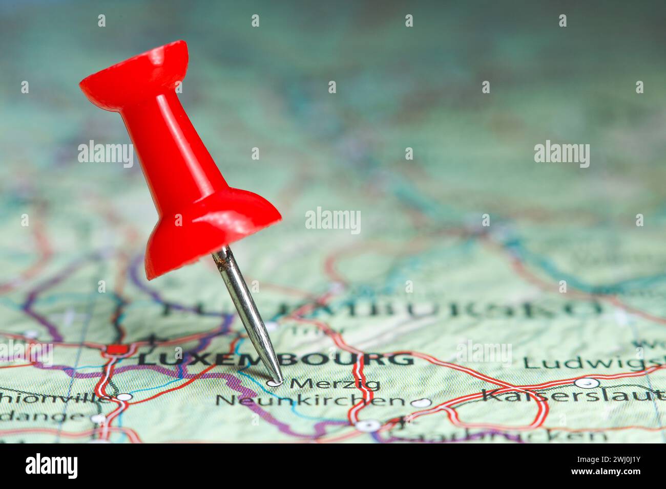 Merzig pin on map of Germany Stock Photo - Alamy
