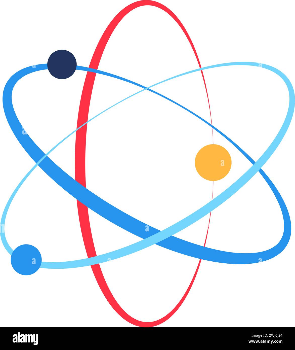 Atomic Structure. Spin and swirl in nucleus, abstract techno element ...