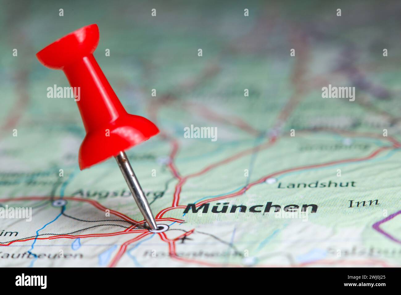 Munchen, Germany pin on map Stock Photo - Alamy