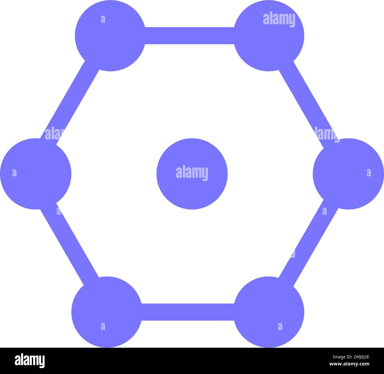 Hexagonal structural lattice. Hexagon crypto symbol, abstract techno ...
