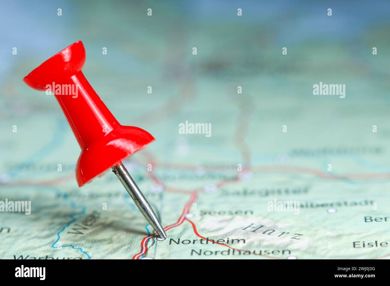 Northeim, Germany pin on map Stock Photo - Alamy