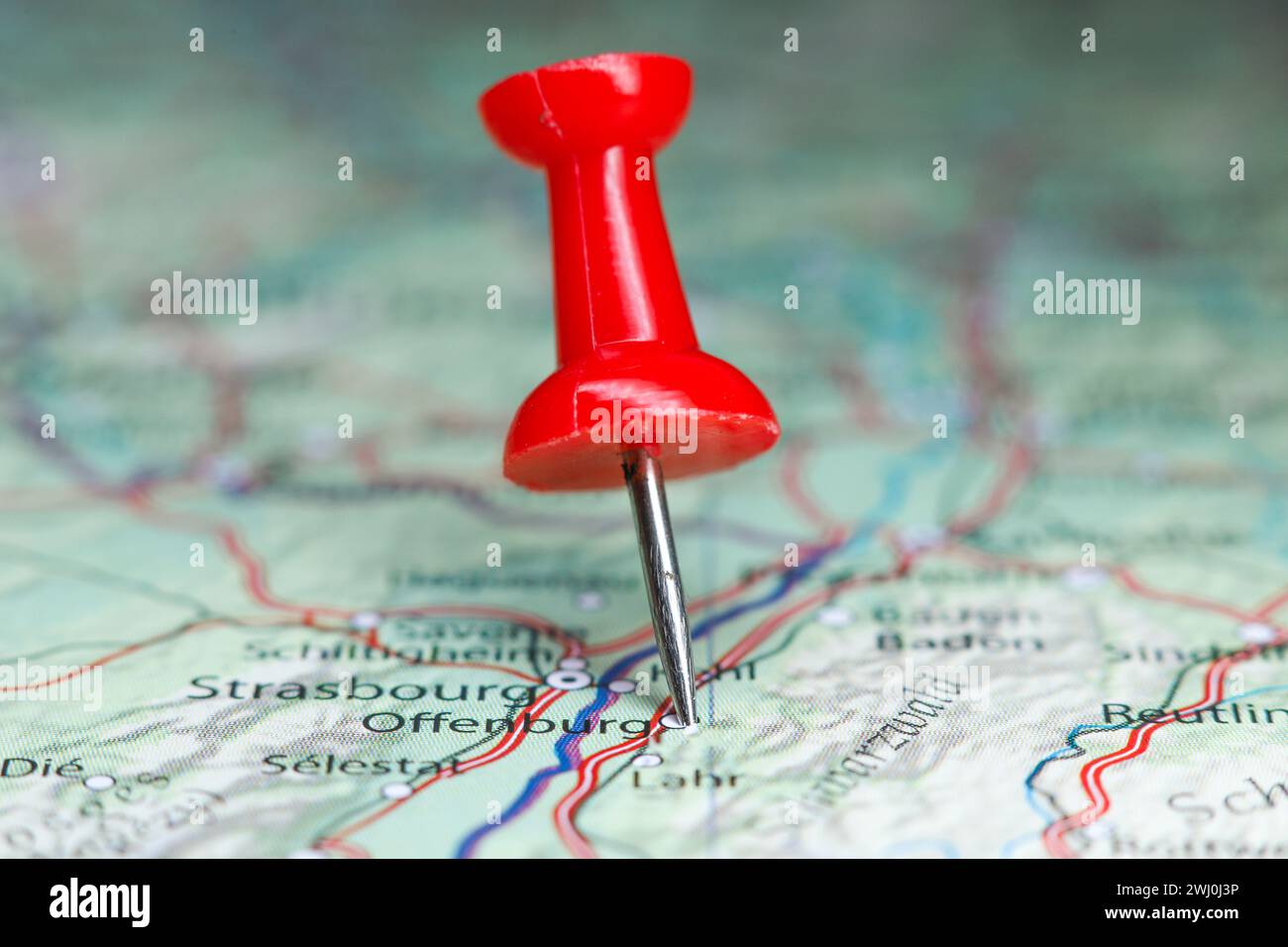 Offenburg pin on map of Germany Stock Photo - Alamy