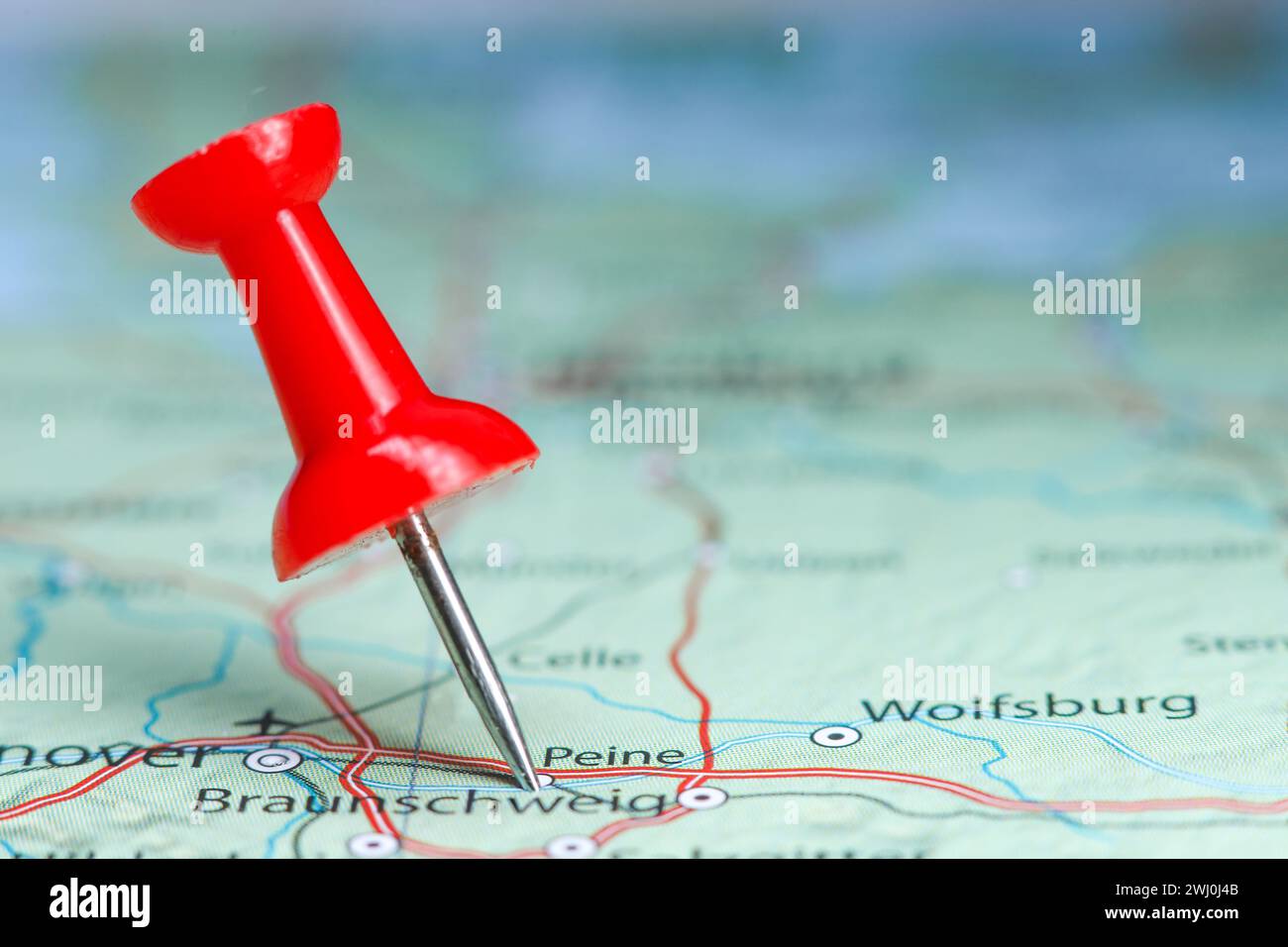 Peine, Germany pin on map Stock Photo - Alamy