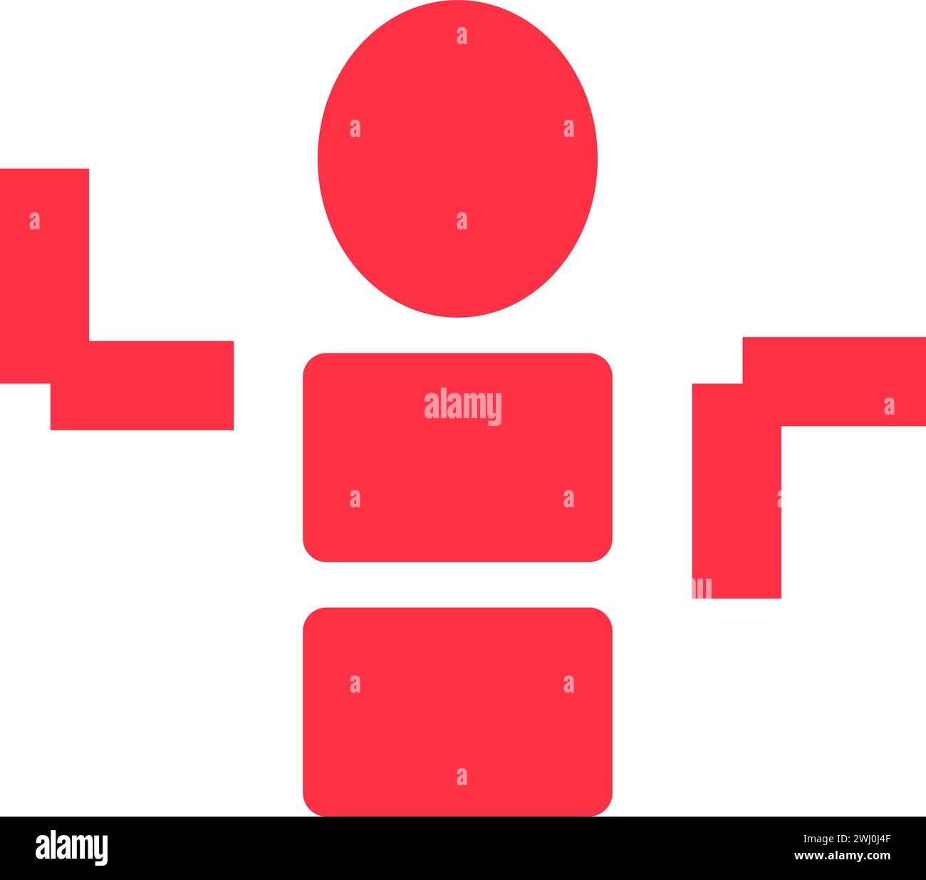 Persona red Pixel human. Simple avatar, digital manager, abstract ...