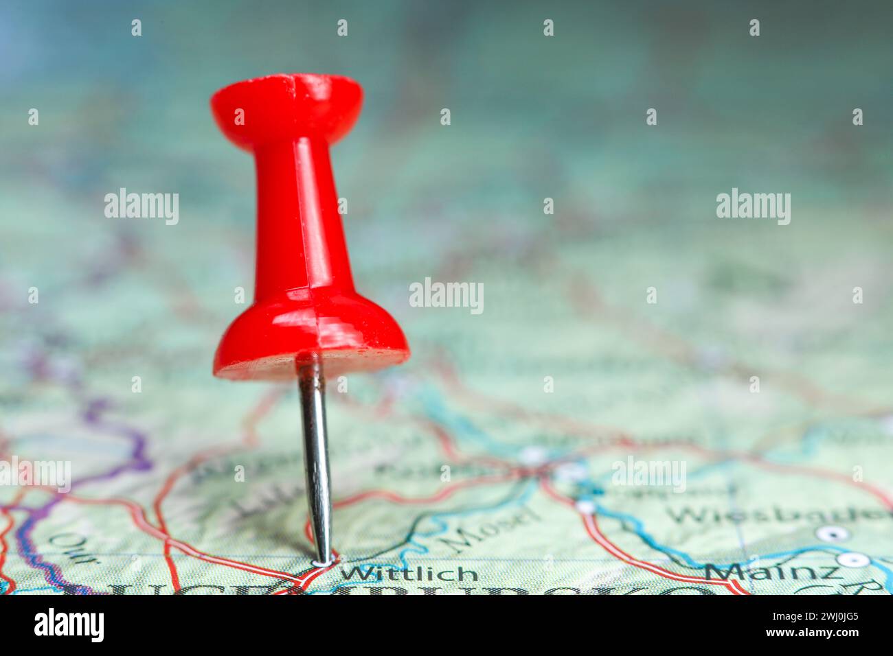 Wittlich pin on map of Germany Stock Photo - Alamy