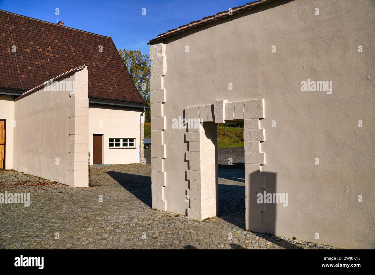 RavensbrÃ¼ck Concentration Camp Memorial Gate and Guardhouse Stock ...