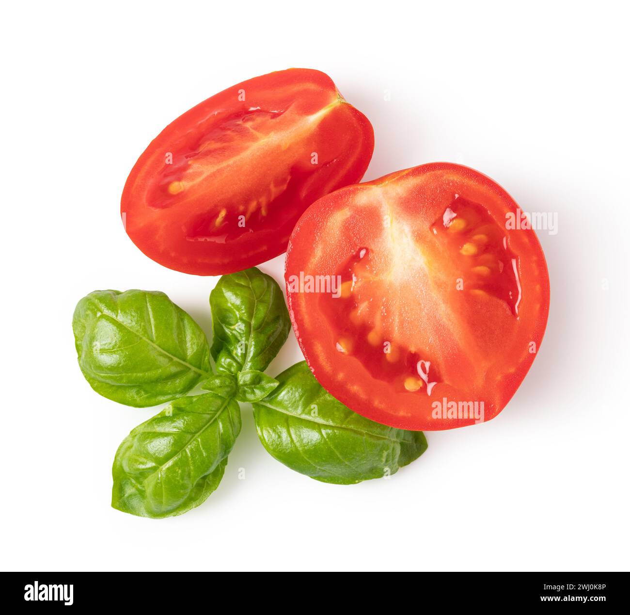 Red tomato basil leaf Cut Out Stock Images & Pictures - Alamy