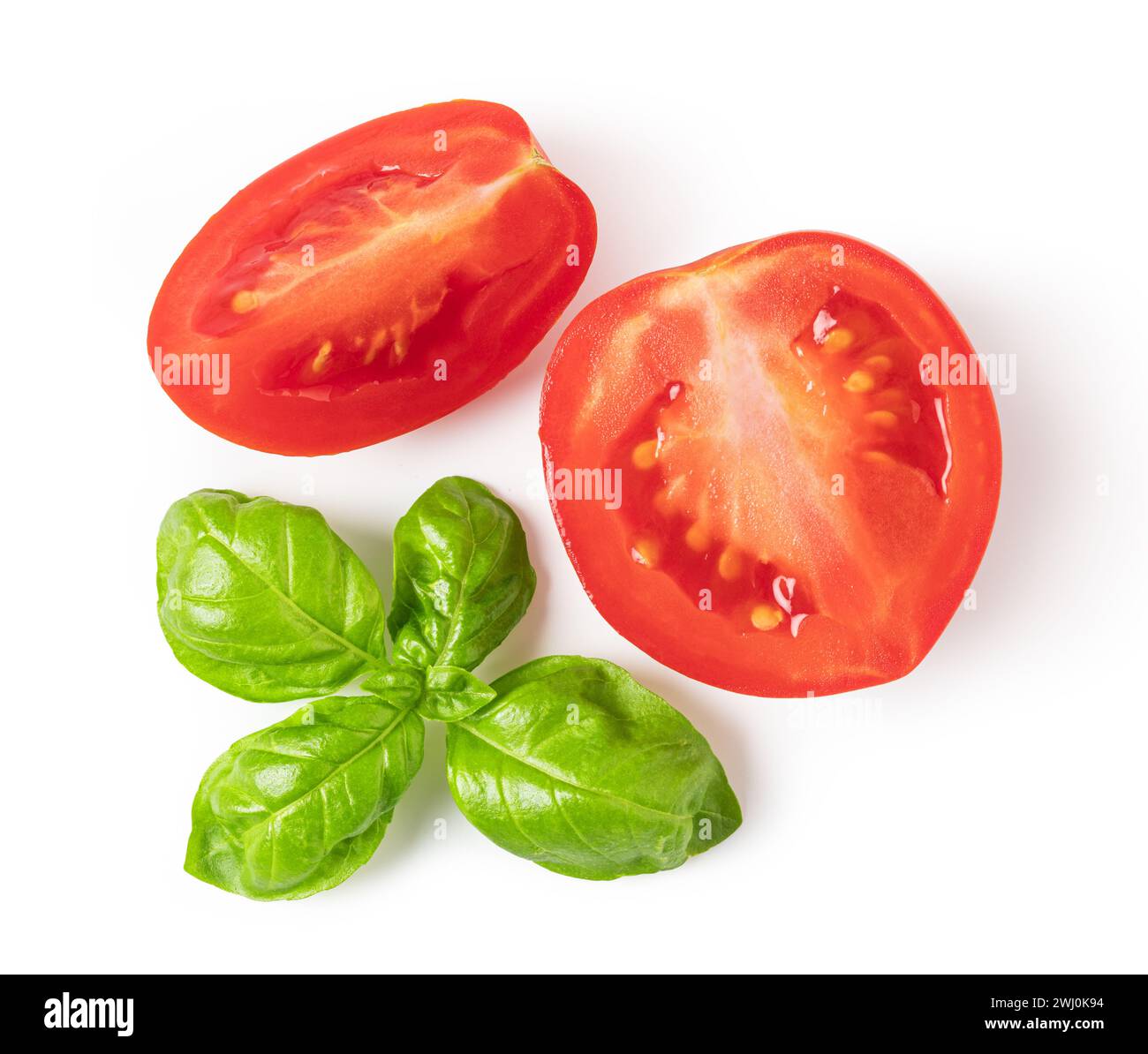Red tomato basil leaf Cut Out Stock Images & Pictures - Alamy