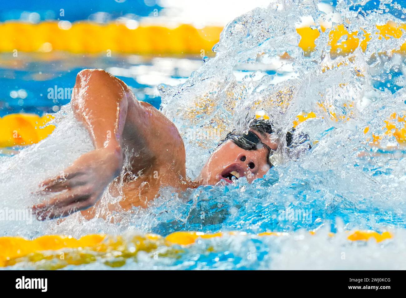 Hwang Sun-Woo of South Korea competes in the men's 200-meter freestyle ...