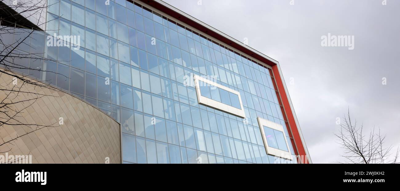 Architectural detail of the top of music entertainment venue Vredenburg ...