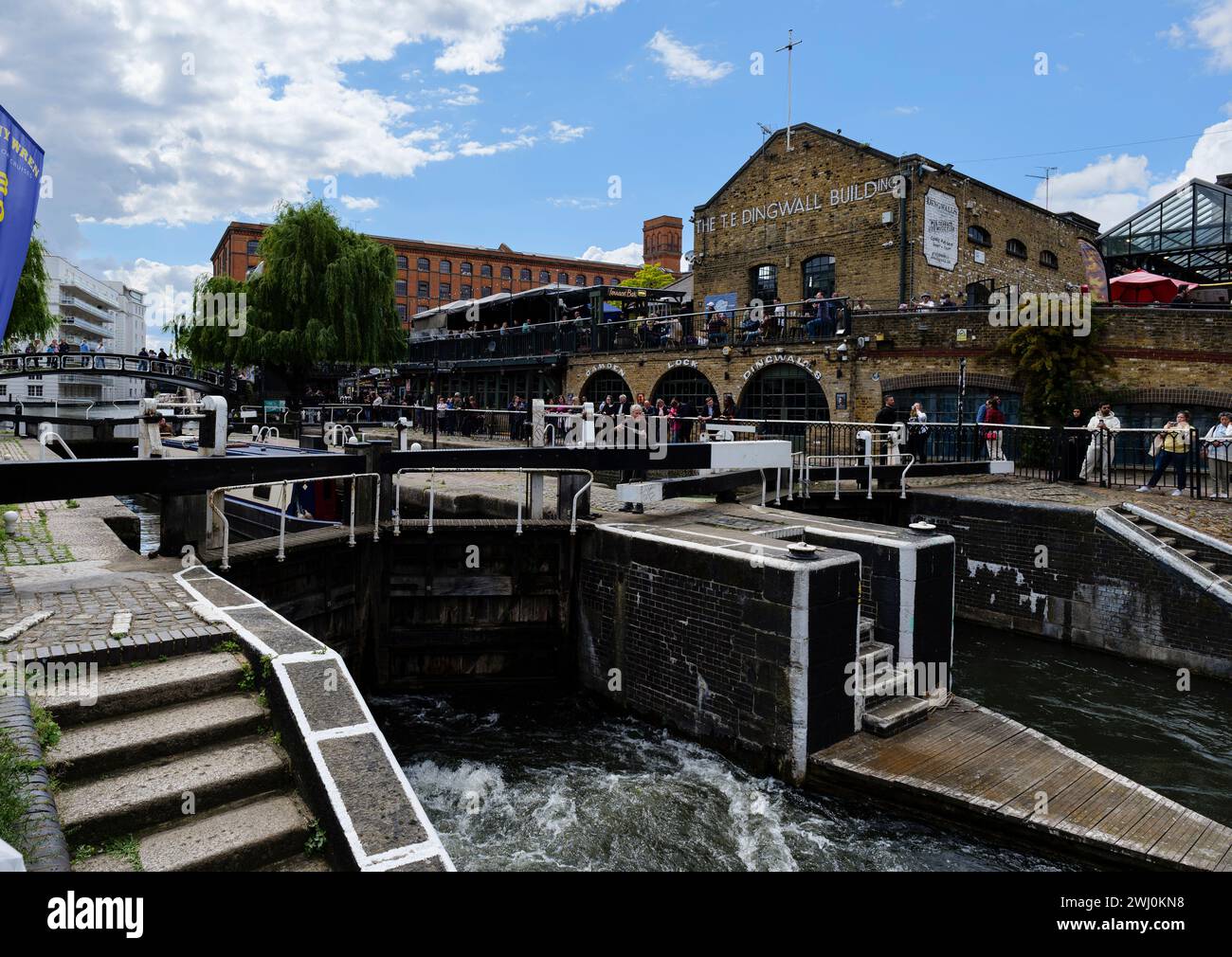 London - 29 05 2022: Hampstead Road Locks along the Regent's Canal ...
