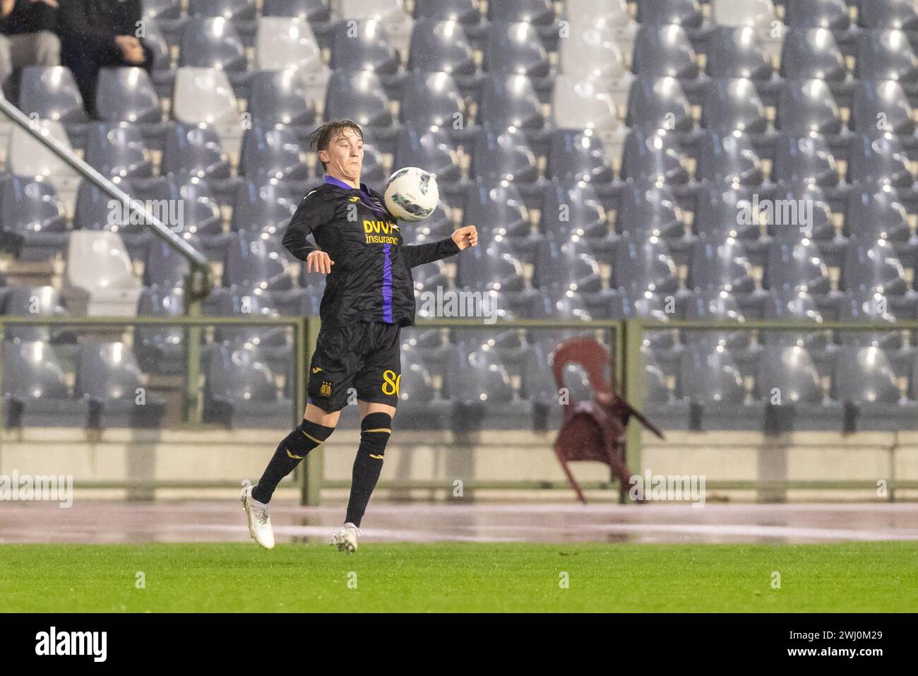 Brussels, Belgium. 10th Feb, 2024. Devon Findell De Corte (80) of RSC ...