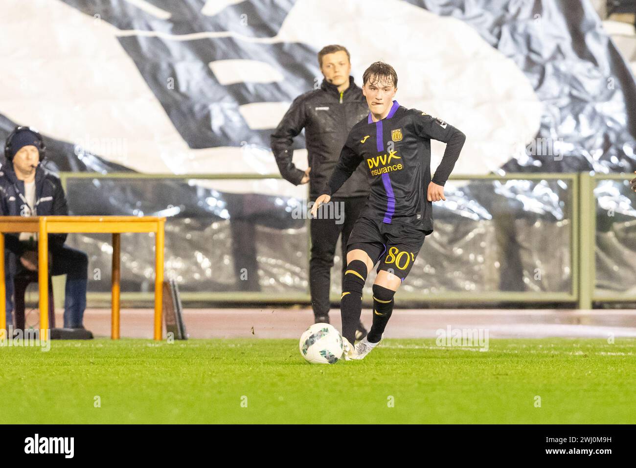 Brussels, Belgium. 10th Feb, 2024. Devon Findell De Corte (80) of RSC ...