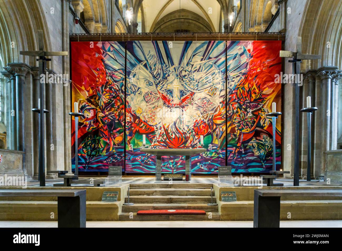 The Shrine of St Richard in Chichester cathedral. The tapestry is by ...