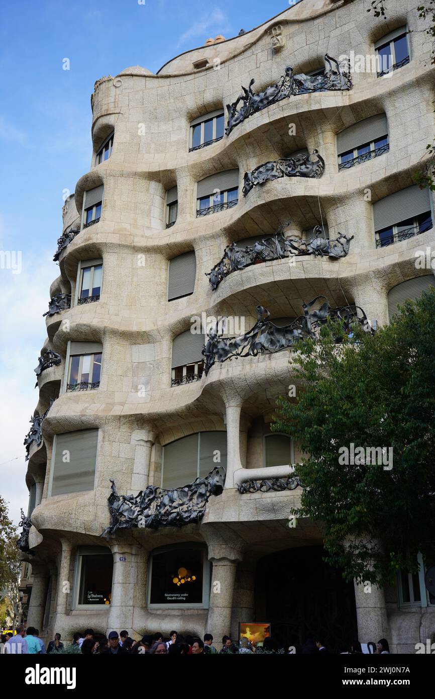 Antoni Gaudi building in Barcelona, Spain Stock Photo - Alamy