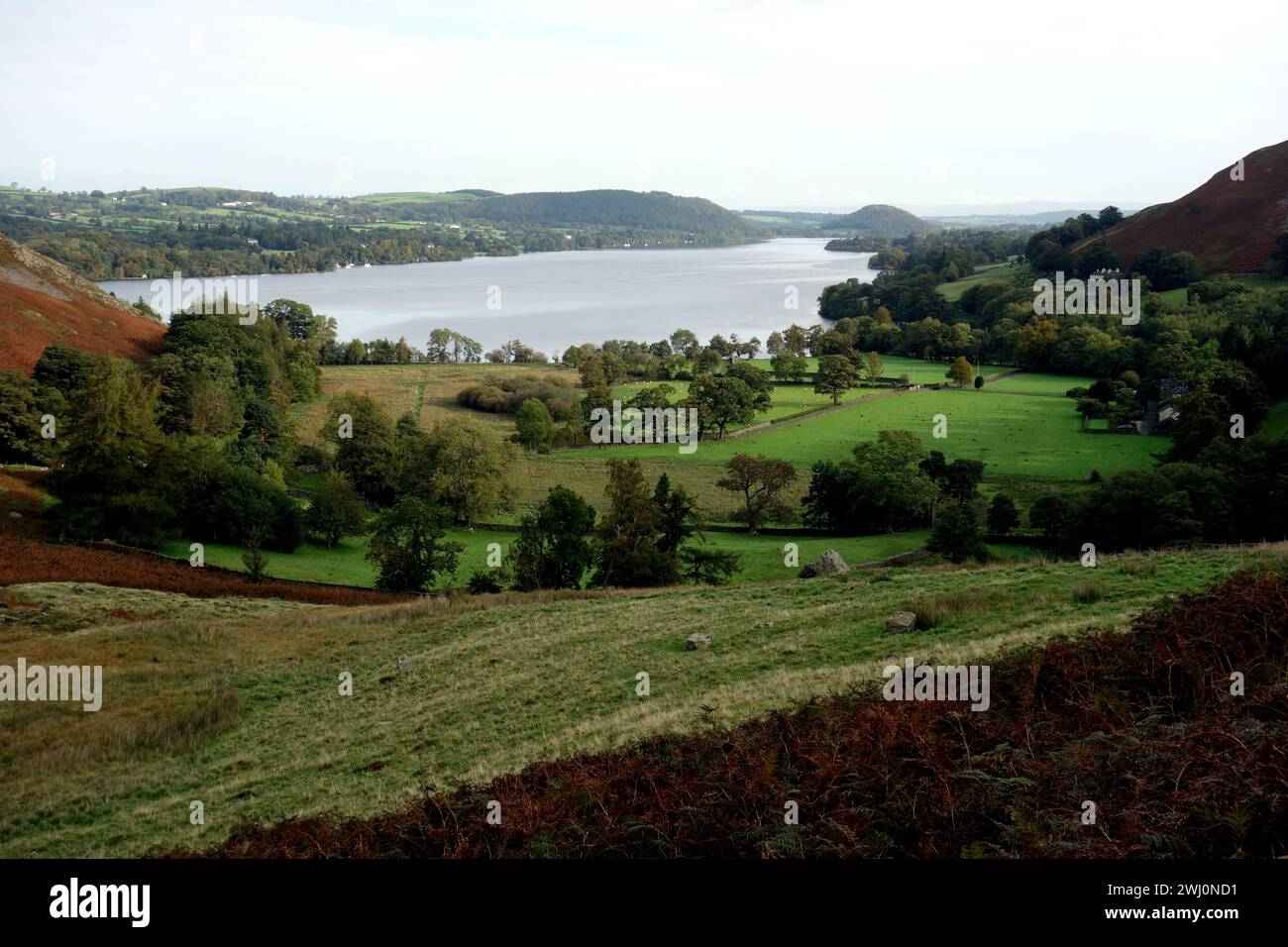 Ullswater Lake from the Coombs on Bridleway from Martindale to Howtown ...