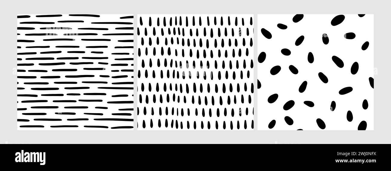 Small dash patterns set. Seamless minimal dash pattern, small elements ...