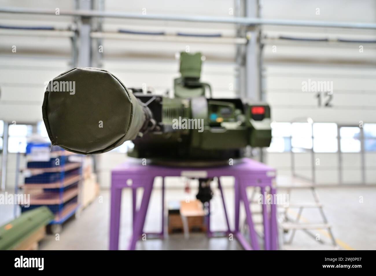 12 February 2024, Lower Saxony, Unterlüß: A turret of the Puma infantry ...