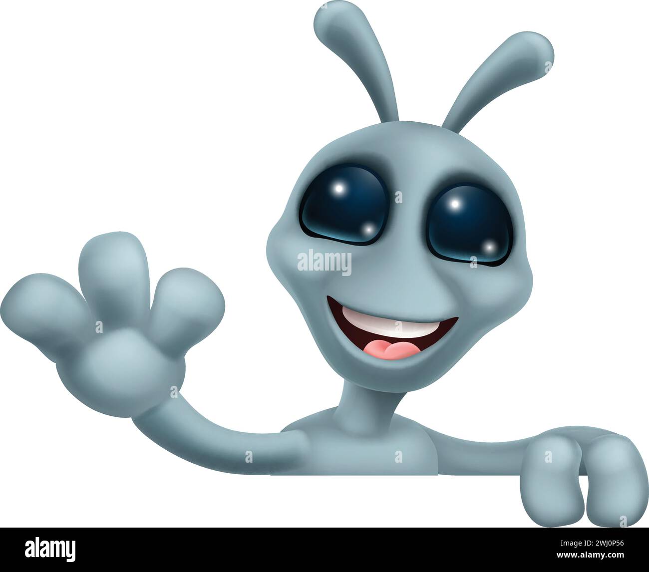 Alien Grey Gray Fun Cartoon Character Stock Vector Image & Art - Alamy