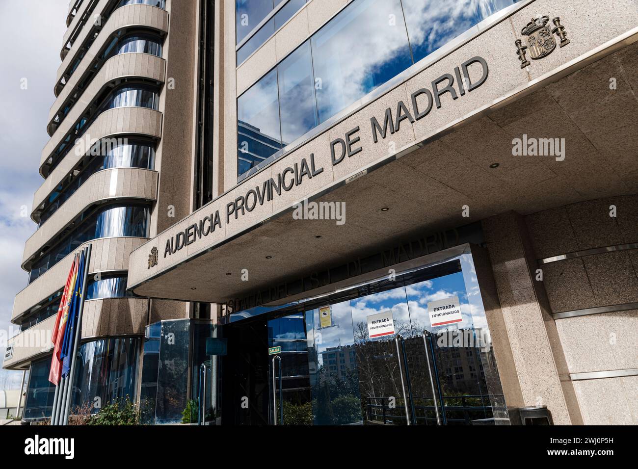 Facade of the Provincial Court, on February 12, 2024, in Madrid (Spain ...