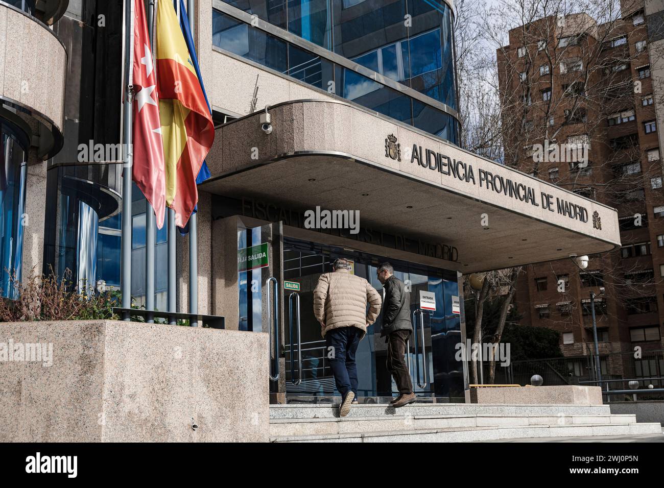Facade of the Provincial Court, on February 12, 2024, in Madrid (Spain ...