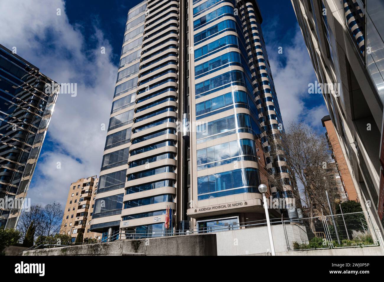 Facade of the Provincial Court, on February 12, 2024, in Madrid (Spain ...