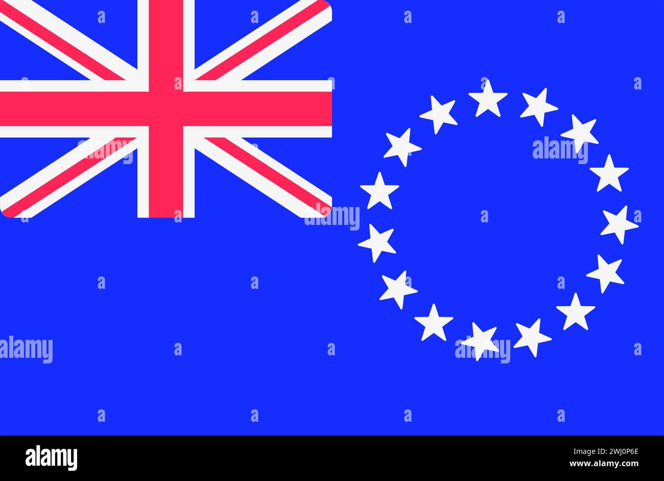 Flag of Cook Islands. National flag of Cook Islands. flag of island ...