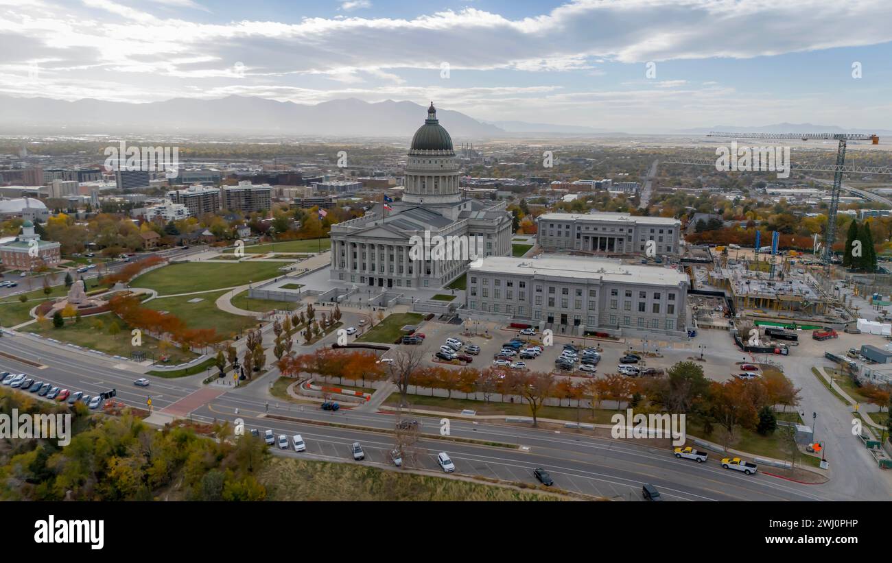 Aerial View Of The Utah State Capitol Building In Salt Lake City, Utah ...