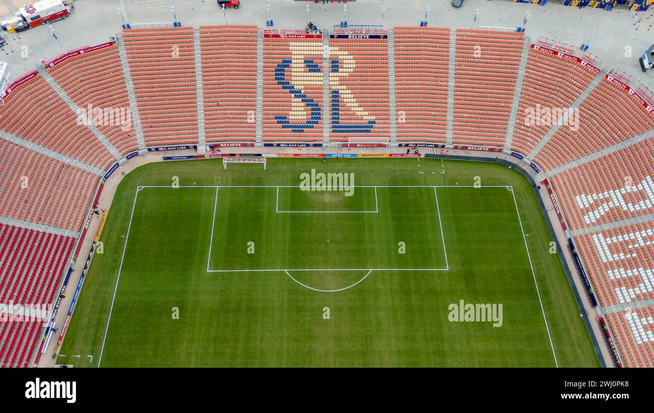 Aerial view of America First Field, home of the Real Salt Lake and ...