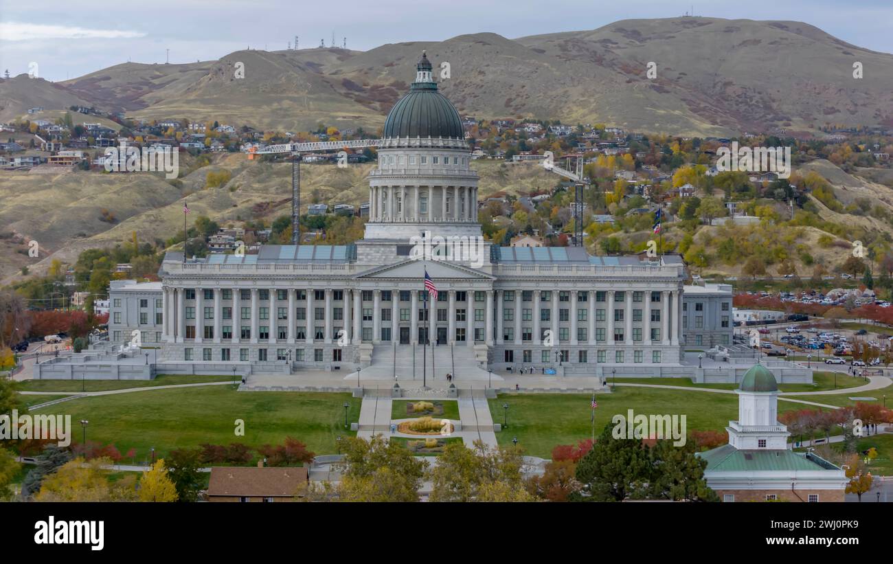 Aerial View Of The Utah State Capitol Building In Salt Lake City, Utah ...