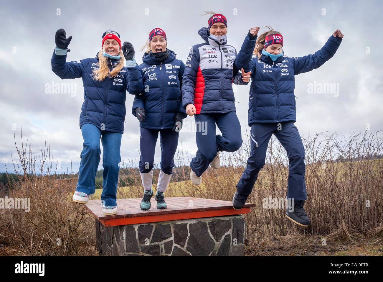 Nove Mesto na Morave, Czech Republic 20240212.From left: Norwegian ...