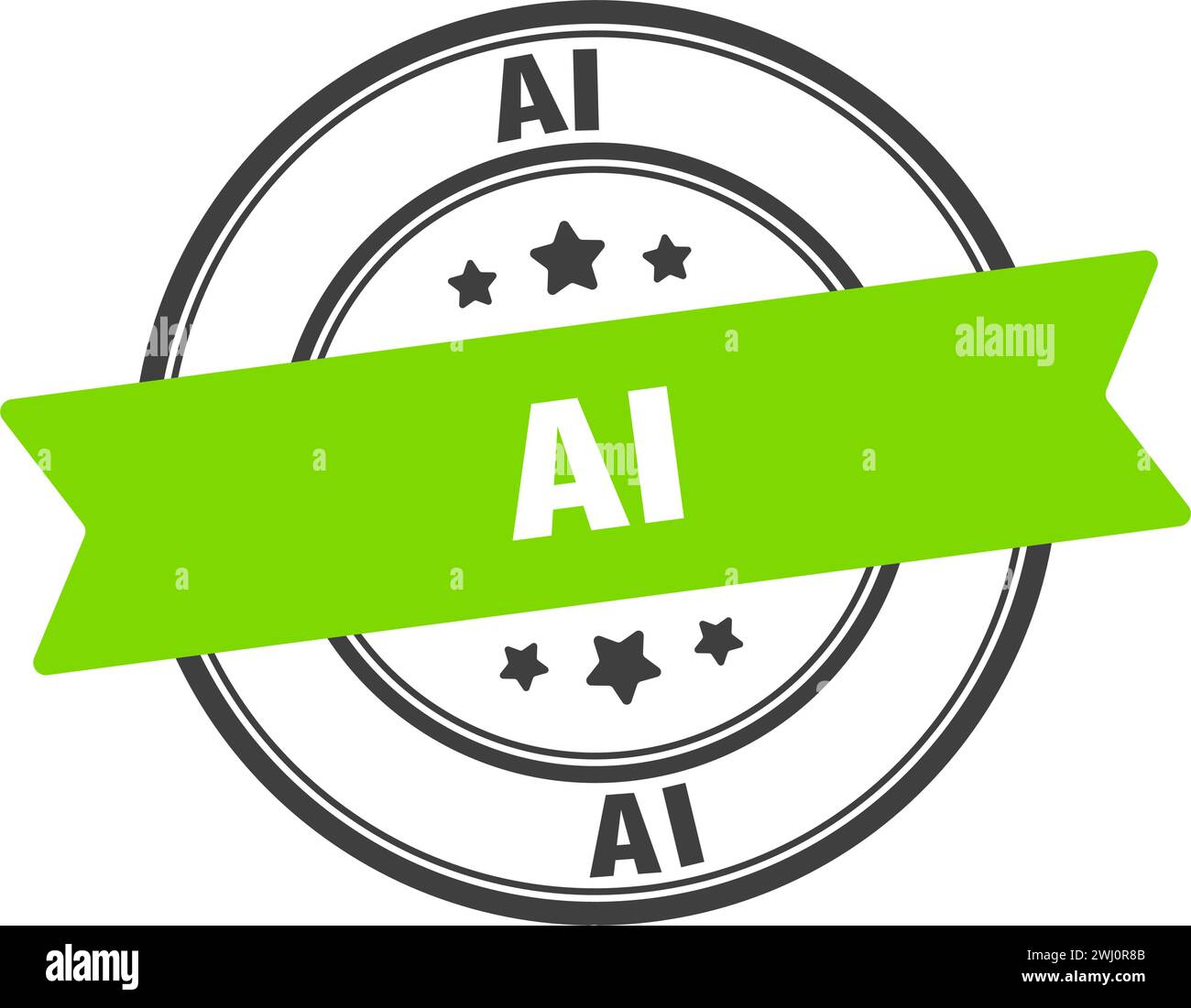 ai stamp. ai round sign. label on transparent background Stock Vector ...